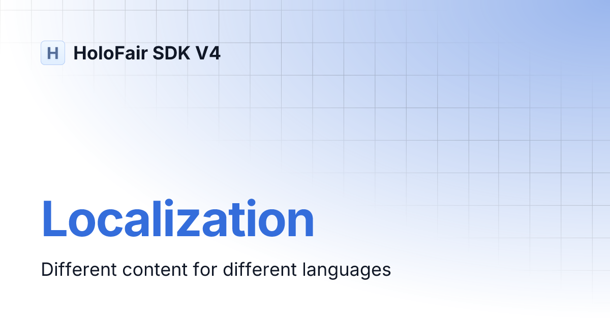 Localization | HoloFair SDK V4